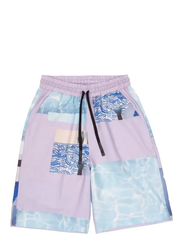MYSIMPLICATED Printed Bermuda Shorts - Purple/blue