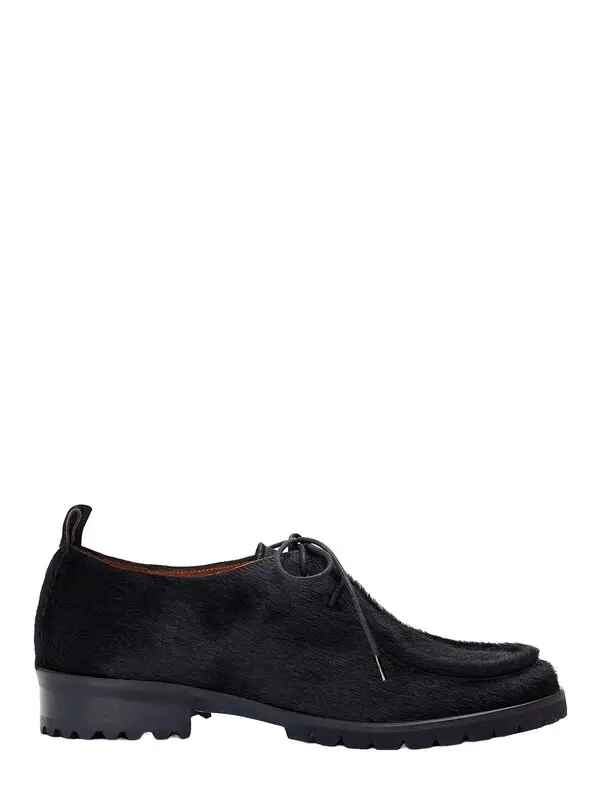 NAGUISA Lace-up Shoes With Calf Hair Upper - Black