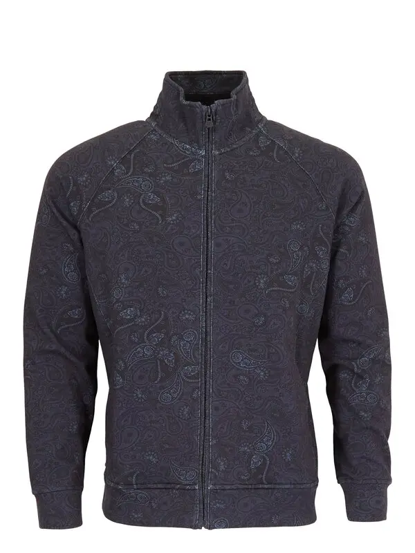 LORDS OF HARLECH Neville Montgat Paisley Full-zip Jacket - Black