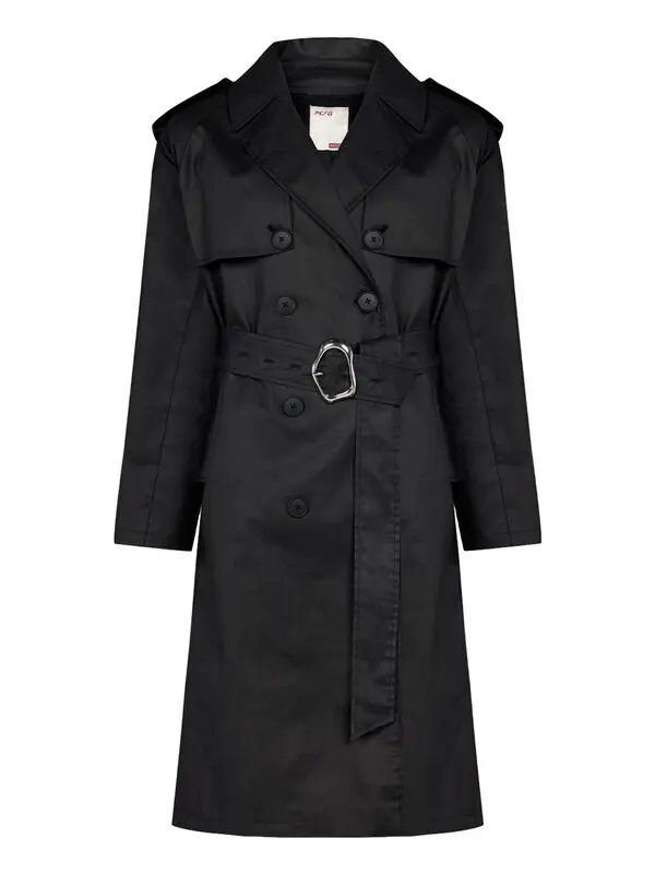 PCFG Waterproof Trenchcoat With Belt - Black