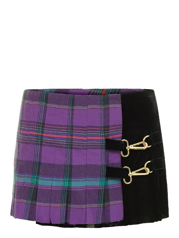 COME ON Jack Tartan Mini Skirt - Blue