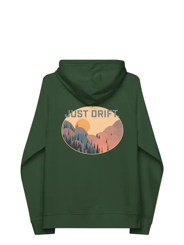 ANCHOR & CREW Just Drift. Seeker Organic Cotton Raglan Hoodie - Green