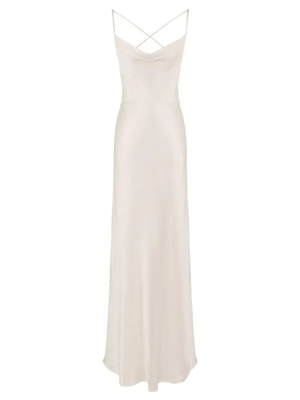 SANCTUMUM Neutrals Citadel Slip Midi Dress With Ruffle Hem - Black