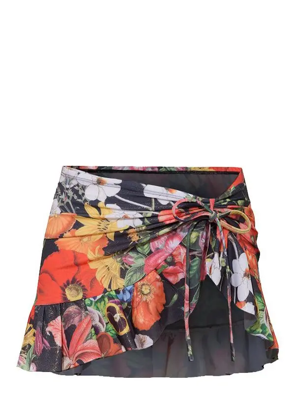 LUNA B Printed Mini Skirt - Black