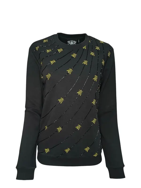 ANY OLD IRON Beaded Wasp Embroidered Sweatshirt - Gold/black