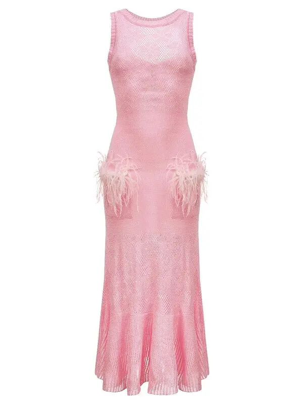 ANDREEVA Rose Knit Dress - Pink