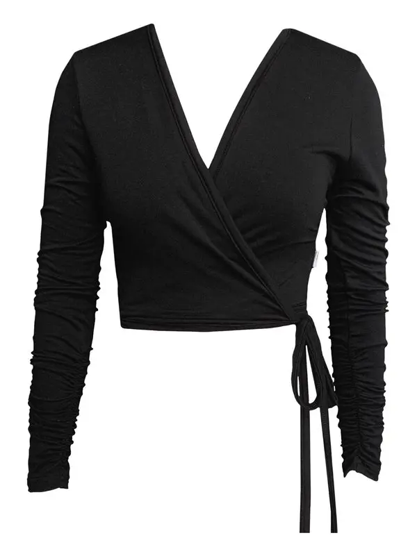 FROCK TALES Daisy Ballet Wrap Top - Black