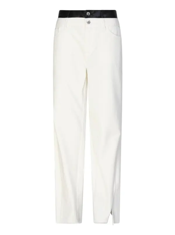 CIRCULAR PATH Loose Fit Wide Leg Pants - Black/white