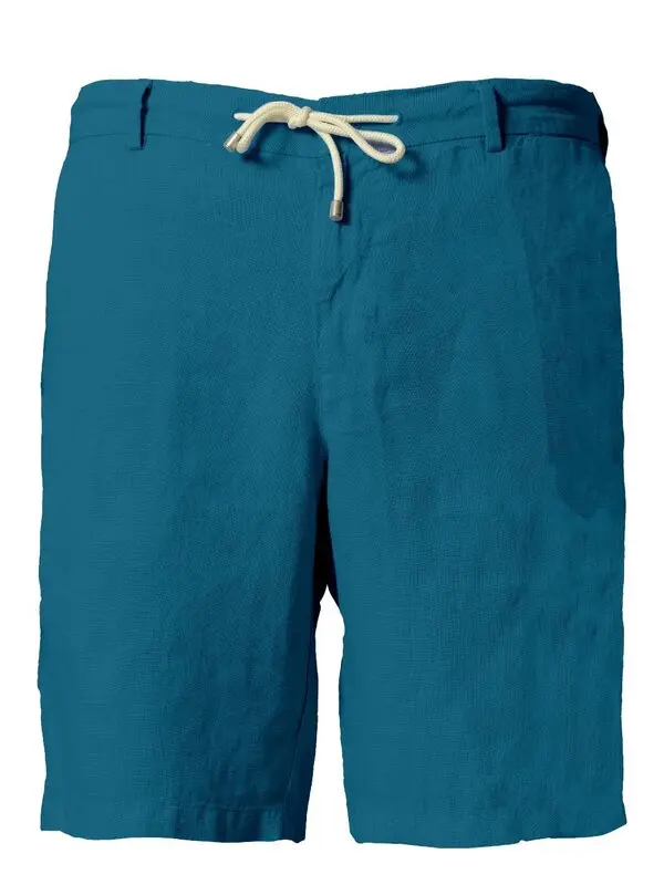 Jacques Zolty Valmont Linen Bermuda Shorts - Blue