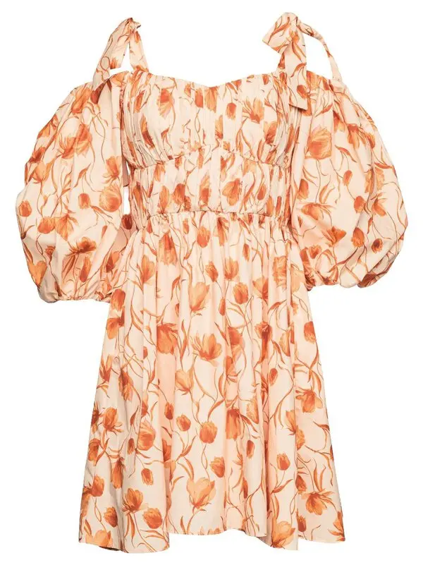 VASILIKI ATELIER Aurelia Mini Off-shoulder Dress - Orange