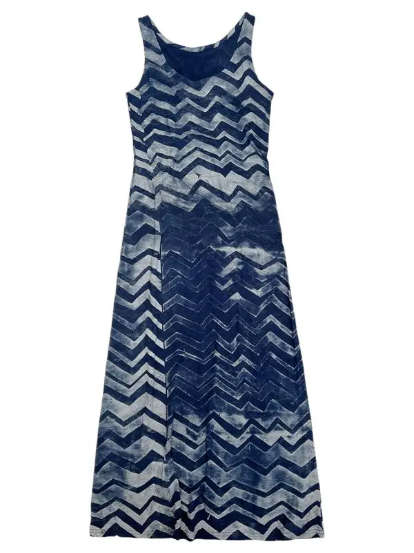 SIMEON FARRAR Zigzag Maxi Jersey Dress - Blue