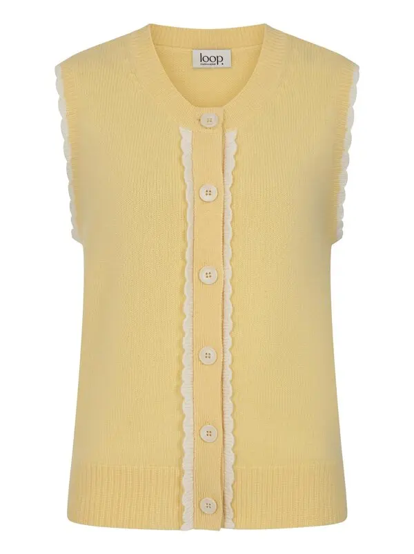 LOOP CASHMERE Shell Front Waistcoat - Yellow