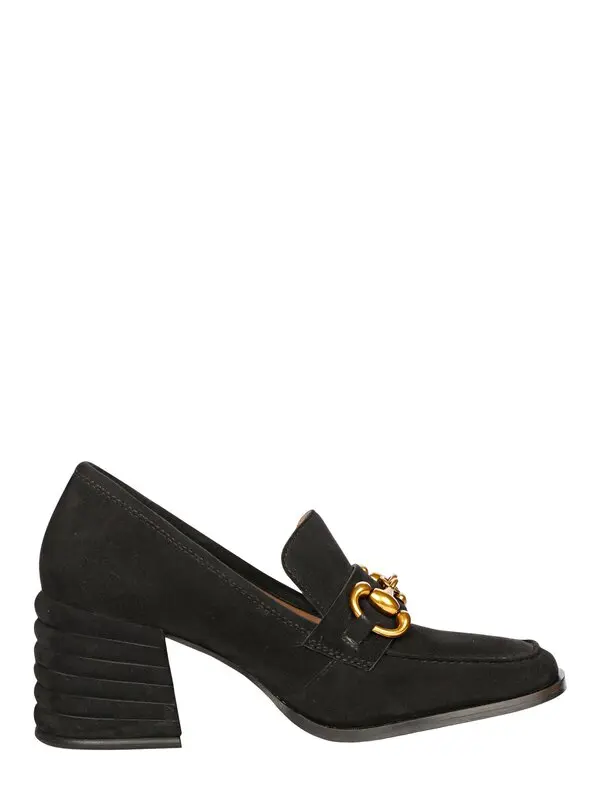 SAINT G Vera Suede Heeled Loafers - Black