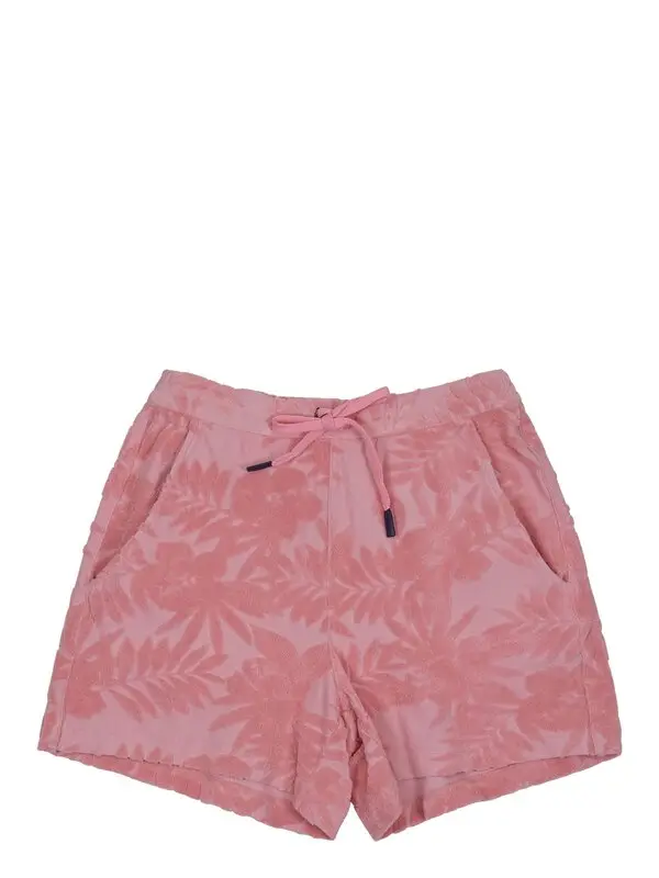 LORDS OF HARLECH Tess Drawstring Terry Toweling Shorts - Pink