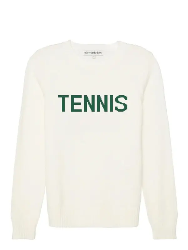 ELLSWORTH + IVEY Classic Tennis Crewneck - White