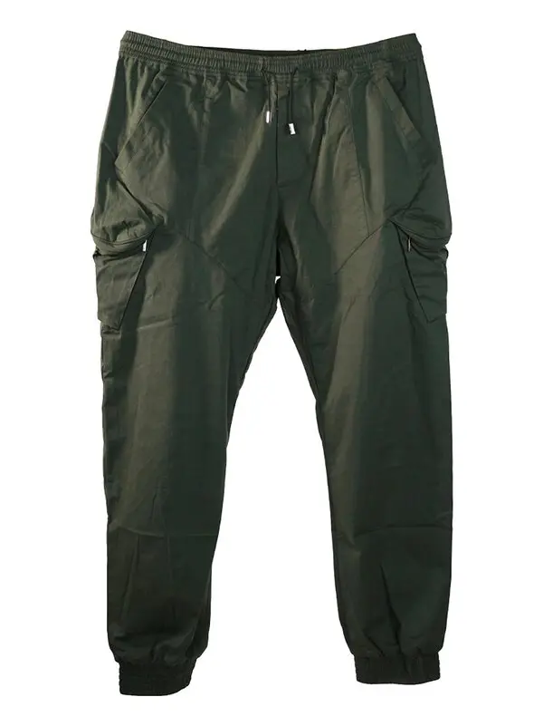 SMART AND JOY Cargo Trousers With Elasticated Waist And Ankle - Green