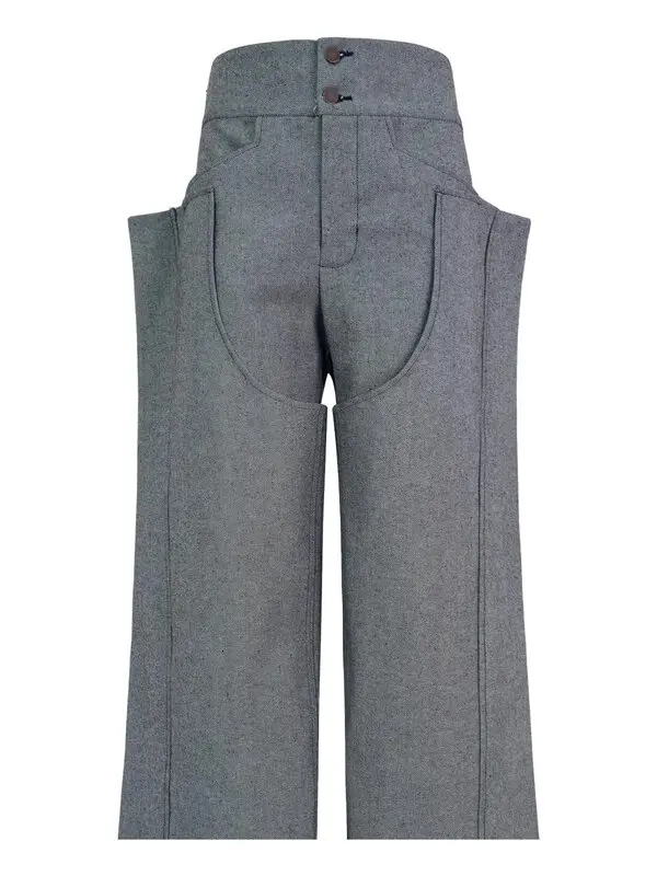 LORENA SARAVIA Josefina Wide Leg Denim Pants - Blue