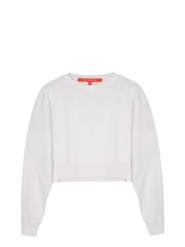 YORSTRULY Cropped Cotton Sweatshirt - White
