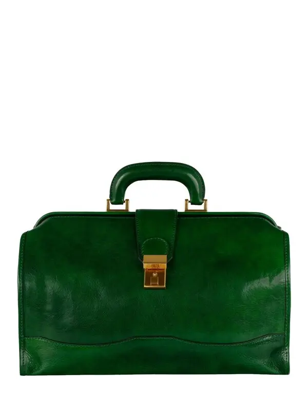 TIME RESISTANCE Small Leather Doctor Bag - Green