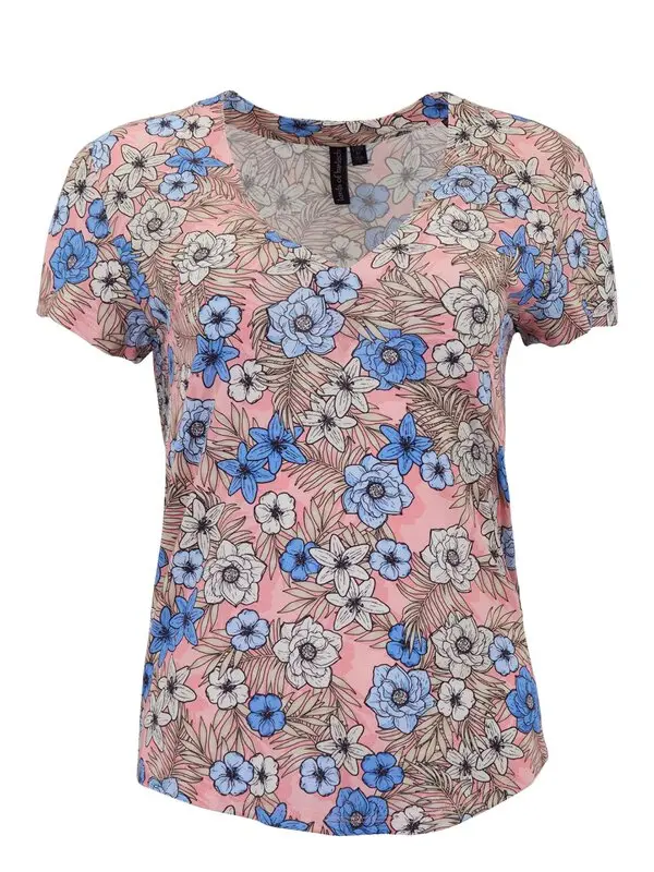 LORDS OF HARLECH Printed V-neck Top - Pink