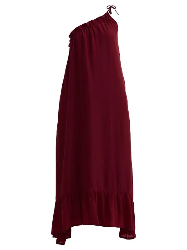 REISTOR One-shoulder Midi Crepe Dress - Brown