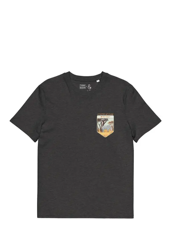 ANCHOR & CREW Heather Think Ocean Elephant Love The Planet Organic Cotton T-shirt - Black