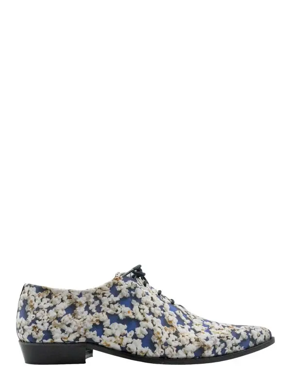 ABSURDE Pointed Toe Lace-up Shoes - Blue