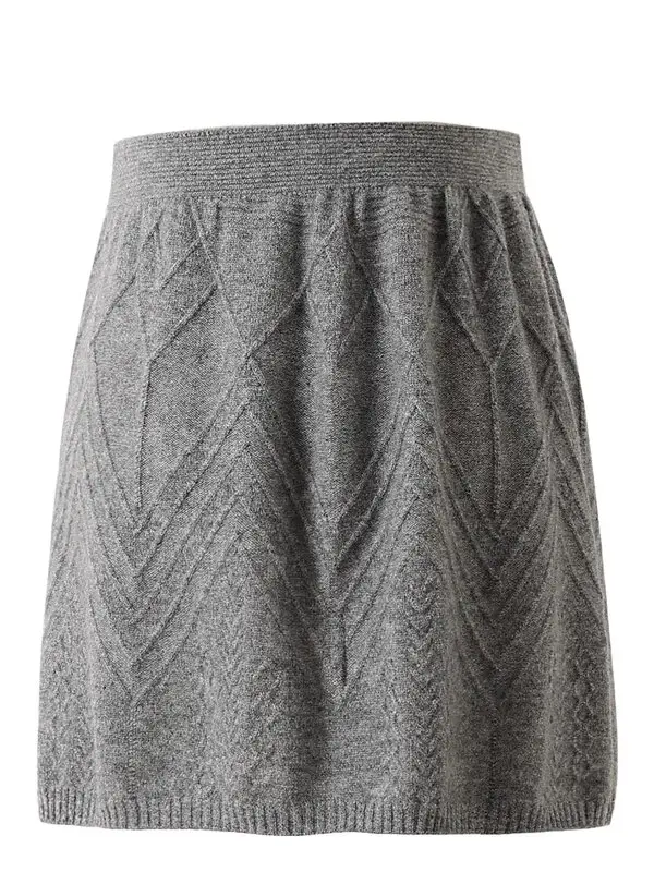 FULLY FASHIONING Verena Cashmere Mini Skirt - Grey