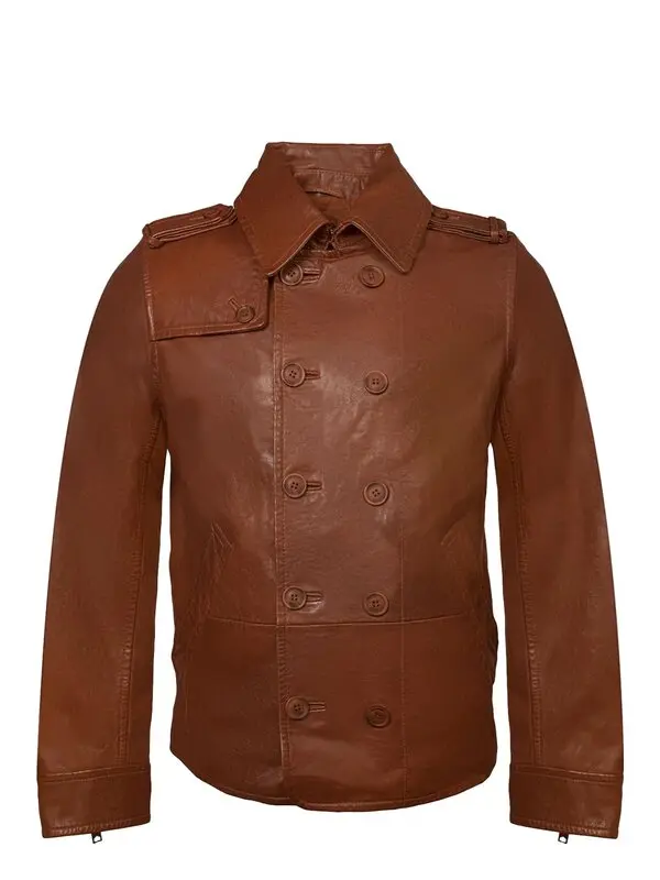 ZASTASTUDIO Boulevardier Classic Six Button Leather Jacket - Brown