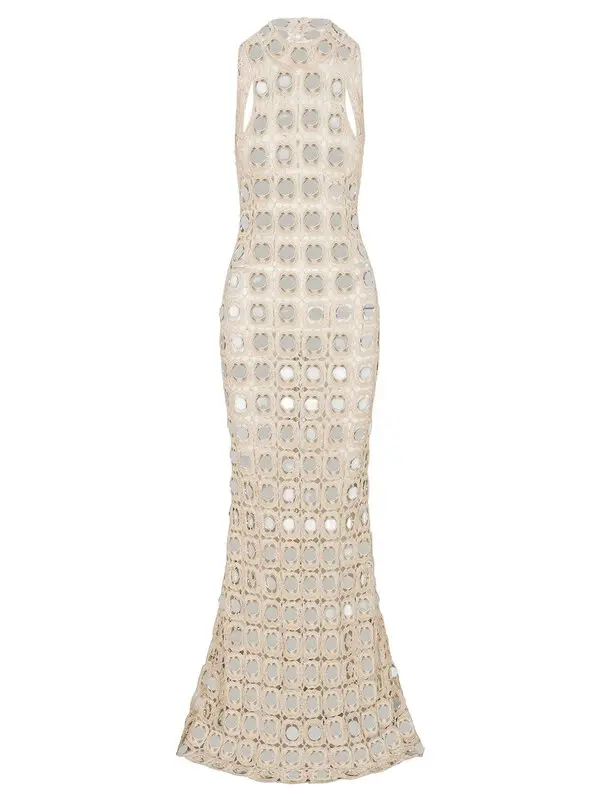 DELFI COLLECTIVE Selene Crocheted Gown - White