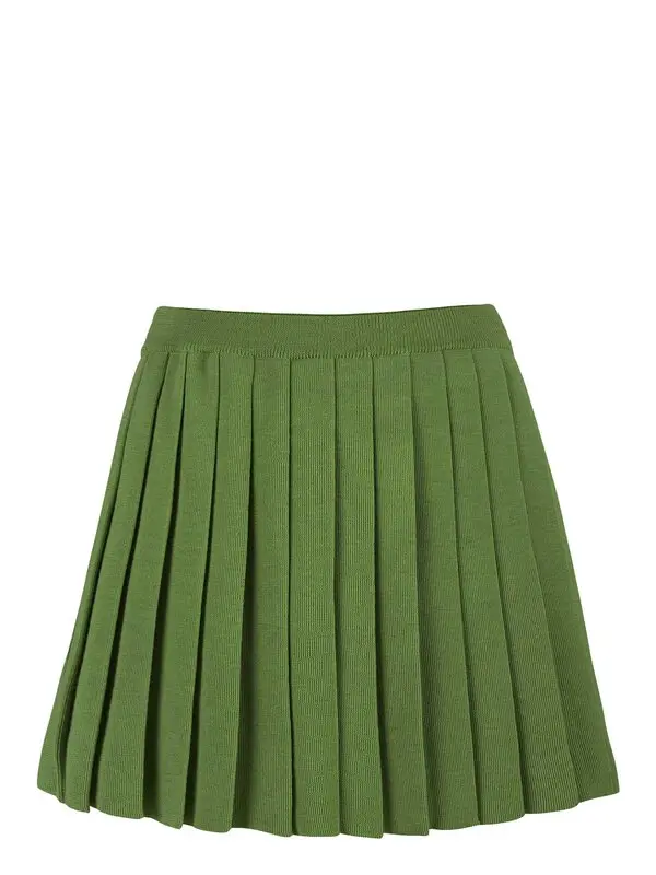 SALANIDA Piccolo Pleated Merino Mini Skirt - Green
