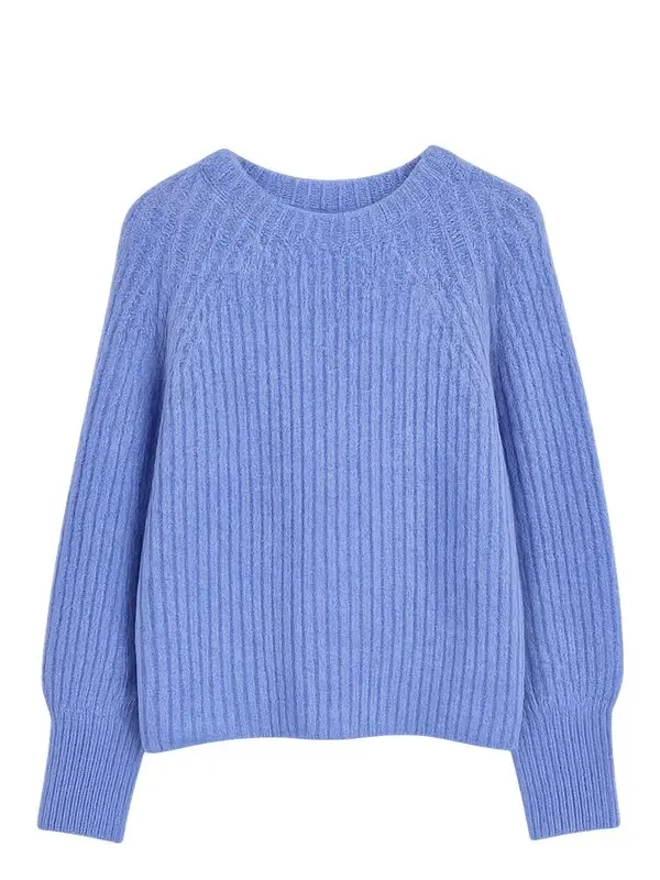 YUMI Knitted Relaxed Fit Jumper - Blue