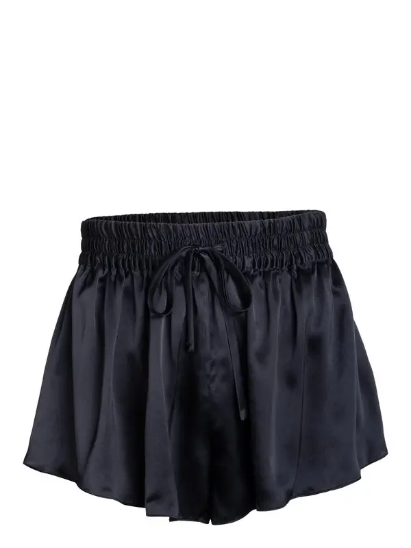 JE MÉRITE (I DESERVE) Silk Pleated Drawstring Shorts - Black
