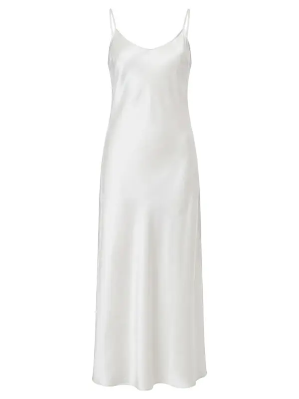 VIMISSIA Long Silk Slip Dress - White