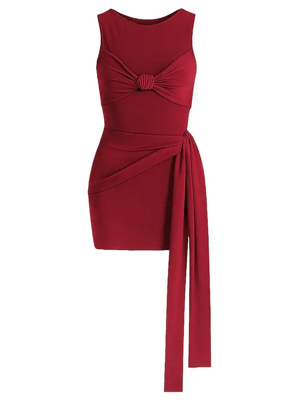 MAISON DE GALA Clara Knot Detail Mini Dress - Red