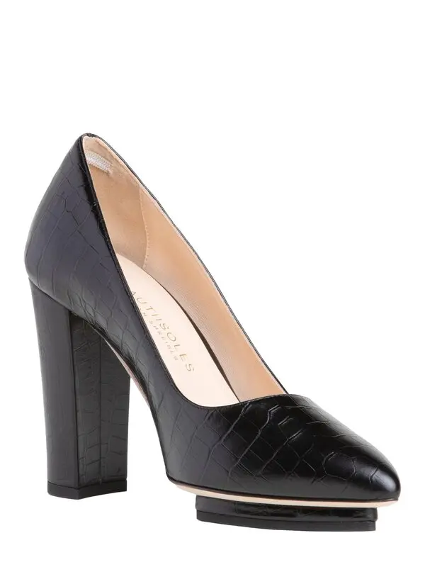 BEAUTIISOLES BY ROBYN SHREIBER Pippa Leather Platform Pumps - Black