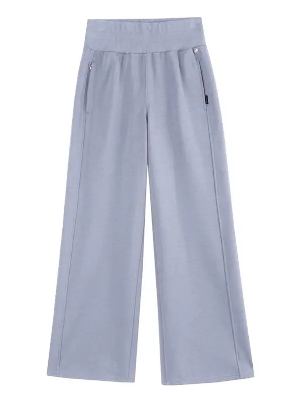 SUPESU Wide Leg Sweatpants With Adjustable Buckles - Blue