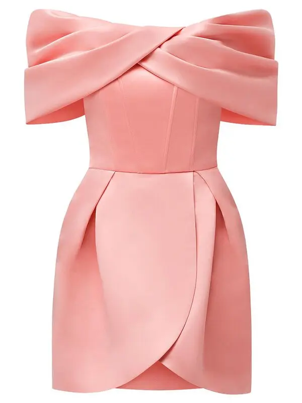 TIA DORRAINE Off-shoulder Mini Dress - Orange