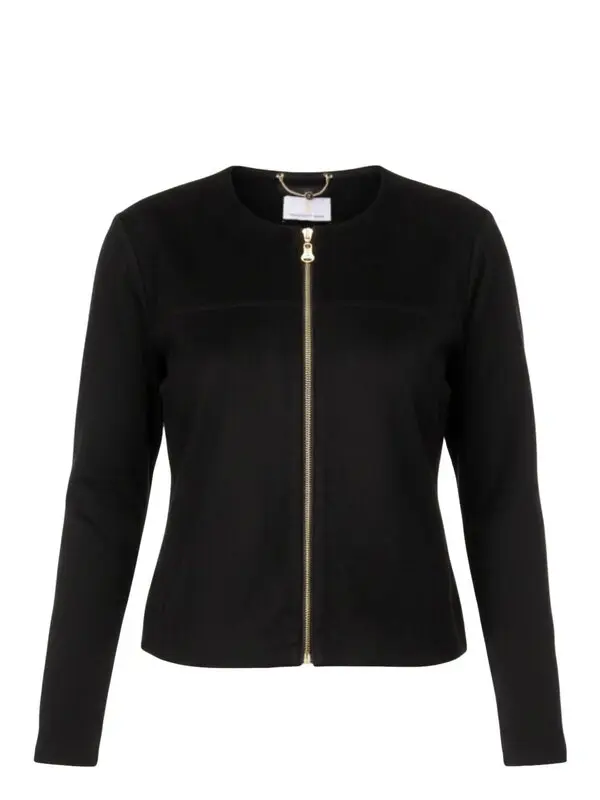 FRANCHETTI BOND Gianella Suedette Zip-up Jacket - Black
