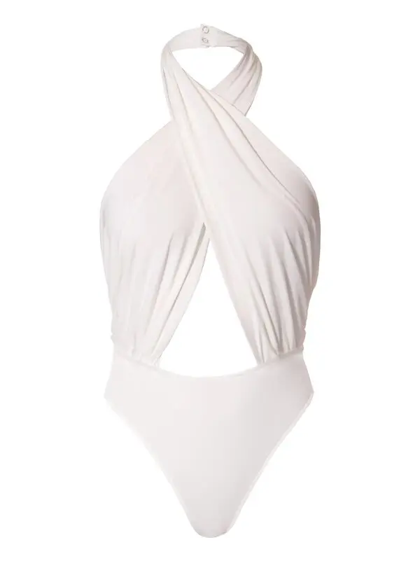 AGGI BY HALEWSKI Liv Off Bodysuit With Open Back - White