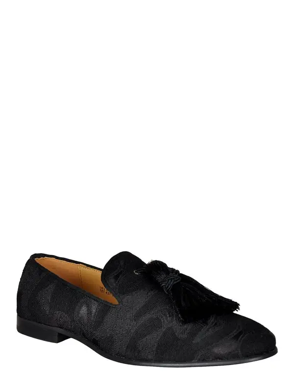 DAVID WEJ Alberto Abstract Jacquard Loafers - Black