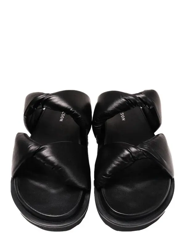 VICSON Leather Ibiza Slides - Black