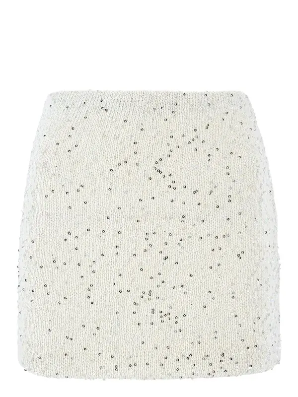 SHOONI Sequined Mini Skirt - White