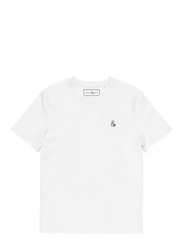 ANCHOR & CREW Ampersand Signature Organic Cotton Embroidered T-shirt - White