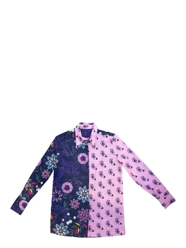 ABSURDE Printed Shirt - Blue/pink