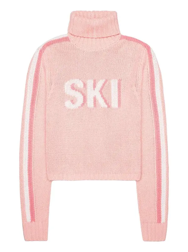 ELLSWORTH + IVEY Ribbed Cropped Turtleneck Sweater - Pink