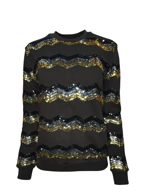 ANY OLD IRON Sequin Embellished Sweatshirt - Gold/black/silver