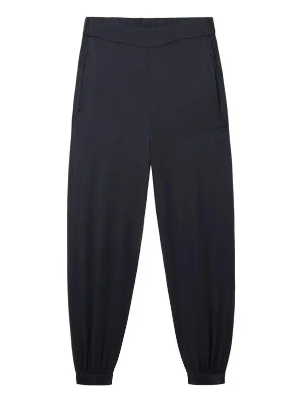 MAMU DREAM Washable Organic Stretch Silk Cuffed Joggers - Black