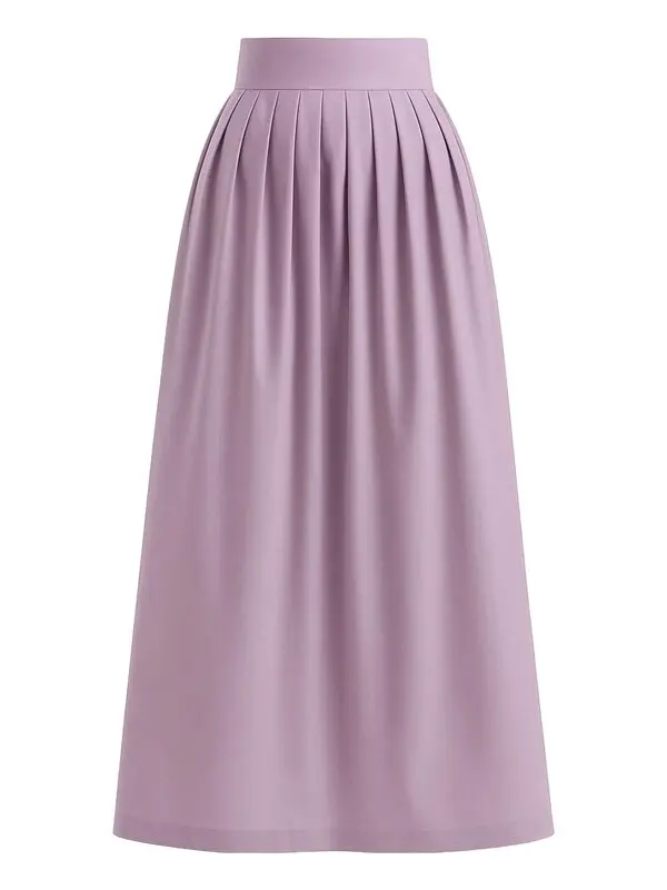 BEIRA Anna Full-length Pleated Cotton Skirt - Purple