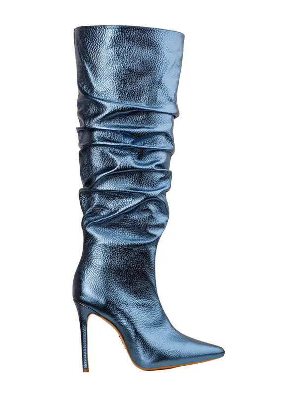 GINISSIMA Metallic Leather Boots - Blue